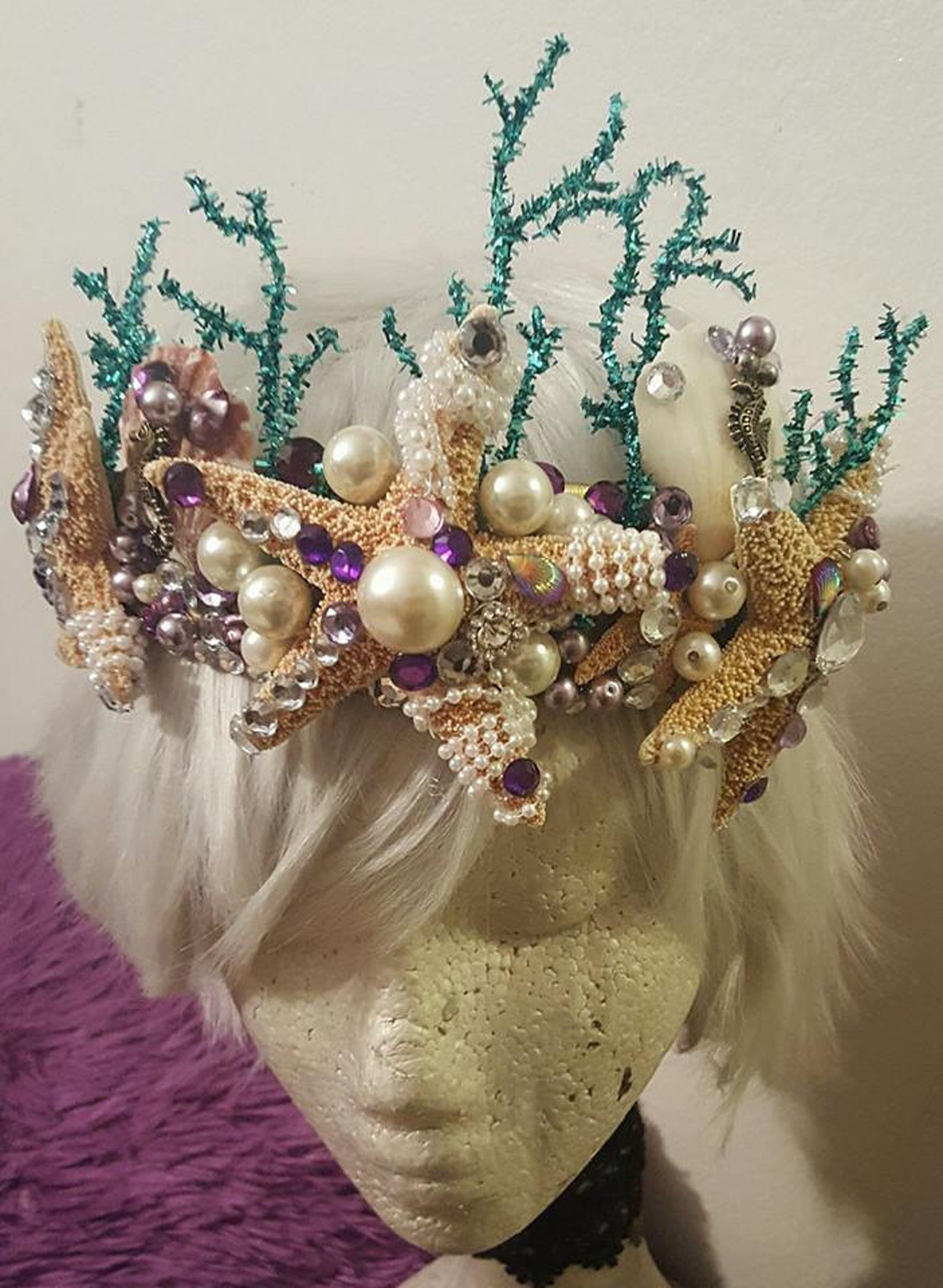 Mermaid Crown, Mermaid, Mermaid Headband, Seahorse, Rhinestone, Ariel ...
