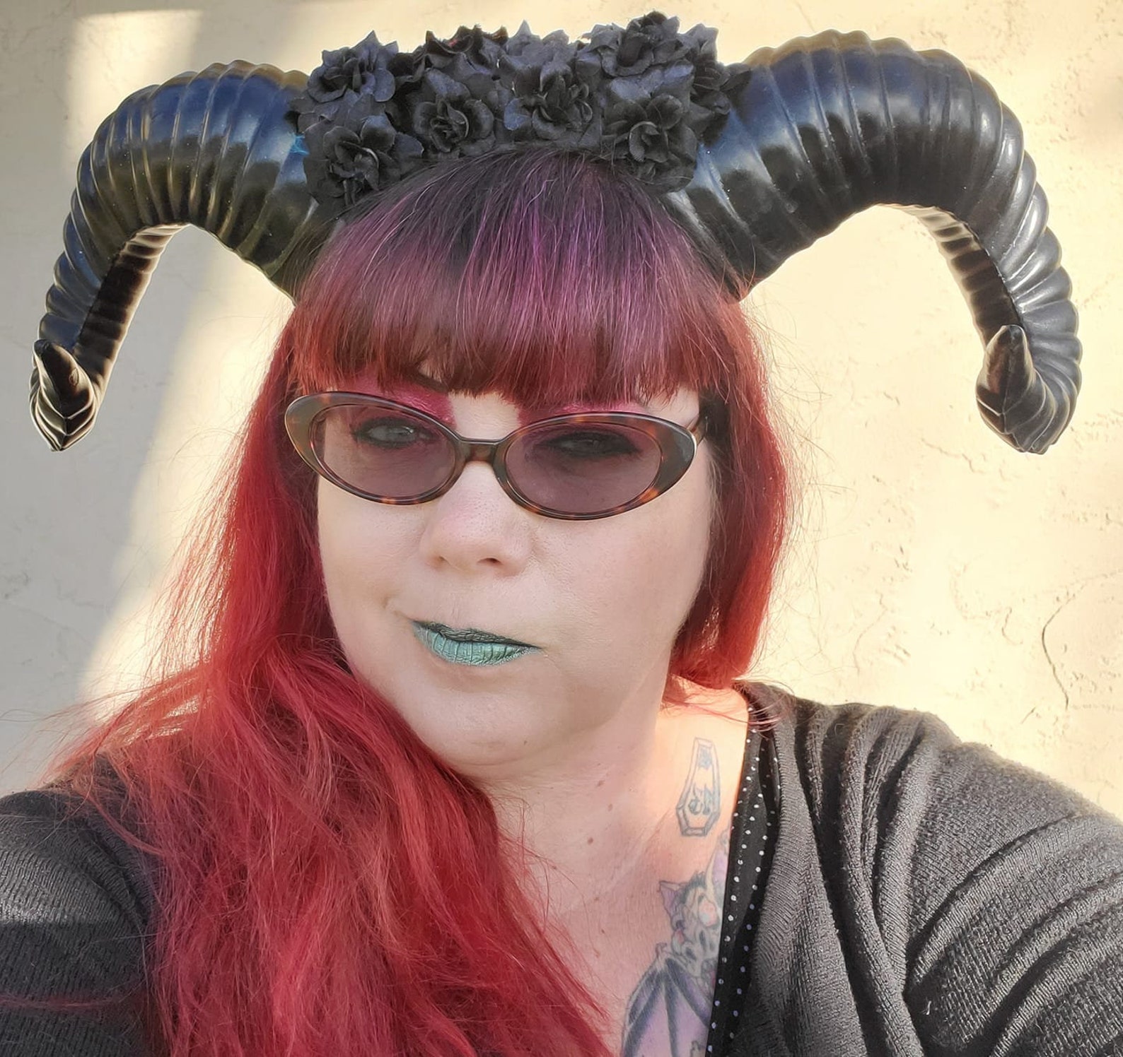 Demon Horns, Black Horns, Horn Headress, Death Metal, LARP, Cosplay ...