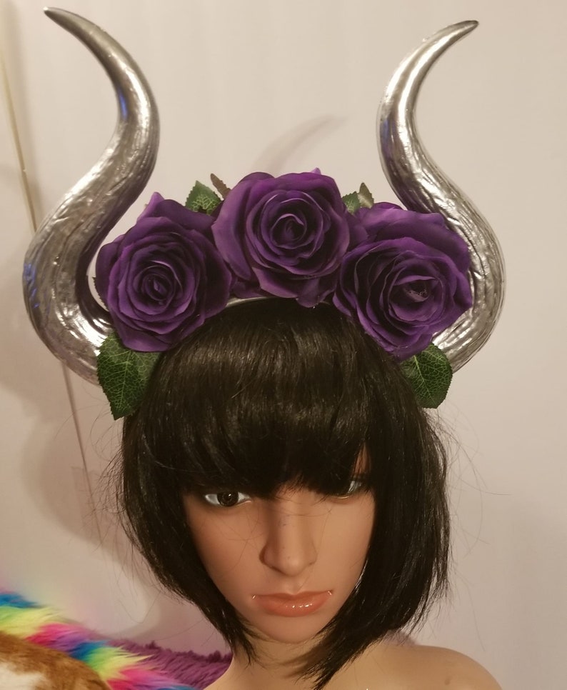 Malificent Malifecent Horns Silver Horns Purple Purple - Etsy