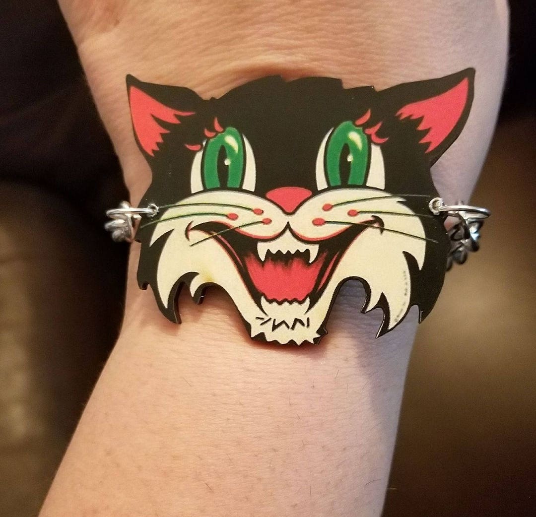 Retro Cat Cat Cuff Cat Retro Cat Jewelrycatcon Cat Lady - Etsy