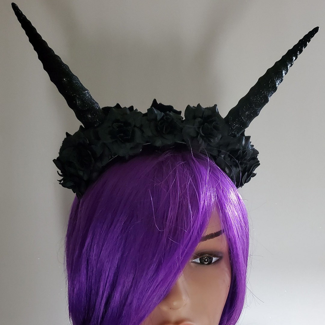 Demon Horns, Malificent Horns, Glitter Horns, Ready to Ship, Horror ...