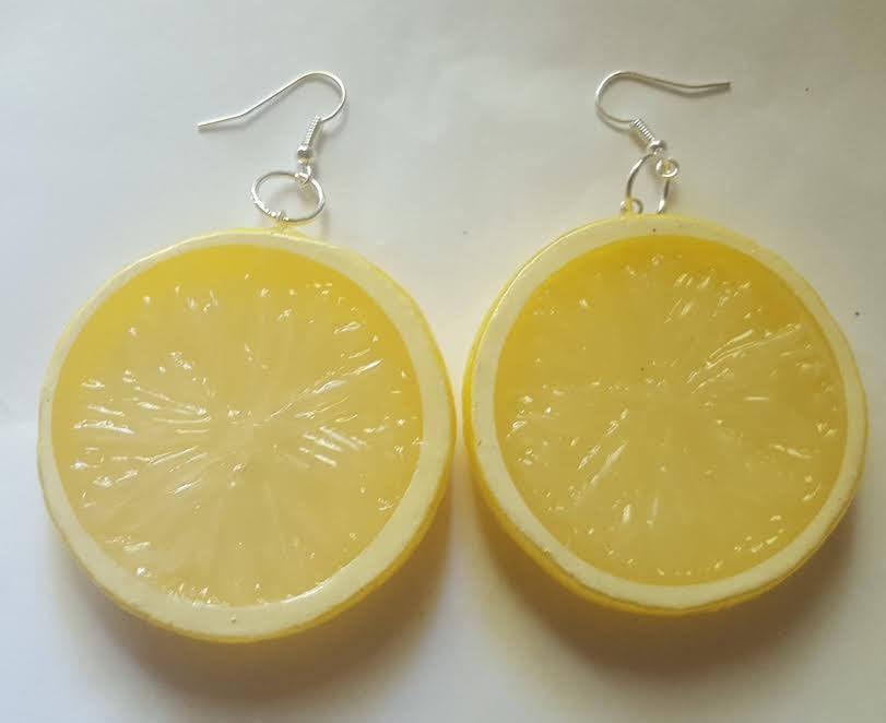 Lemon Lemon Earrings Lemon Slice Lemon Jewelry Faux Fruit | Etsy