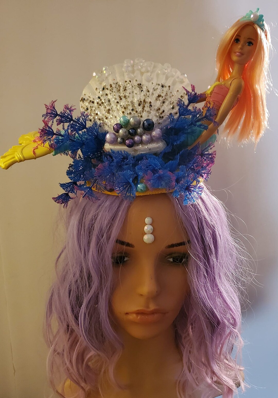 Mermaid, Mermaid Barbie Hat, Doll, Doll Hat, Mermaid Fascinator, Siren ...