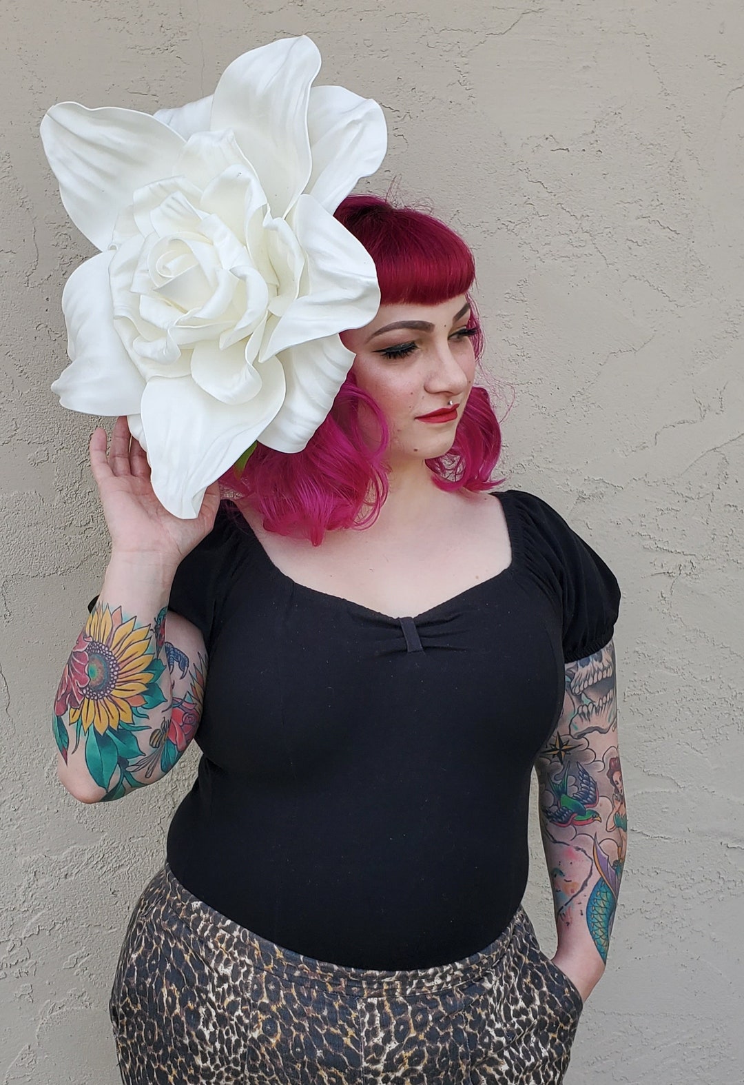 Rose, Large Rose Hat, Rose Hat, Rose Fascinator, Wedding Rose Hat ...