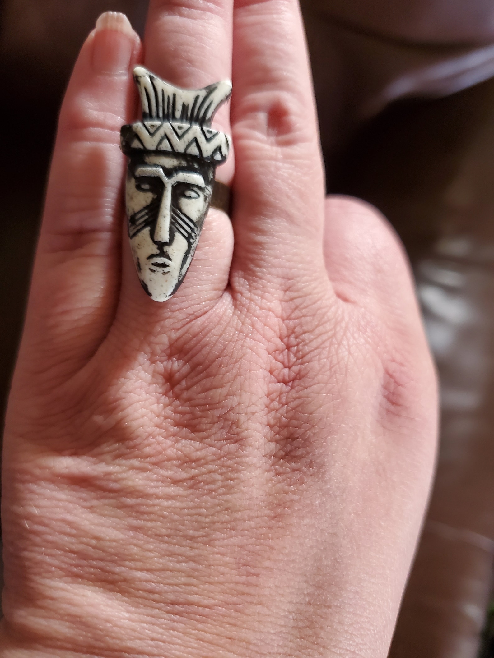 Tiki Ring, Tiki Jewelry, Tiki Bar, Tiki Luau, Adjustable Ring, Tonga ...