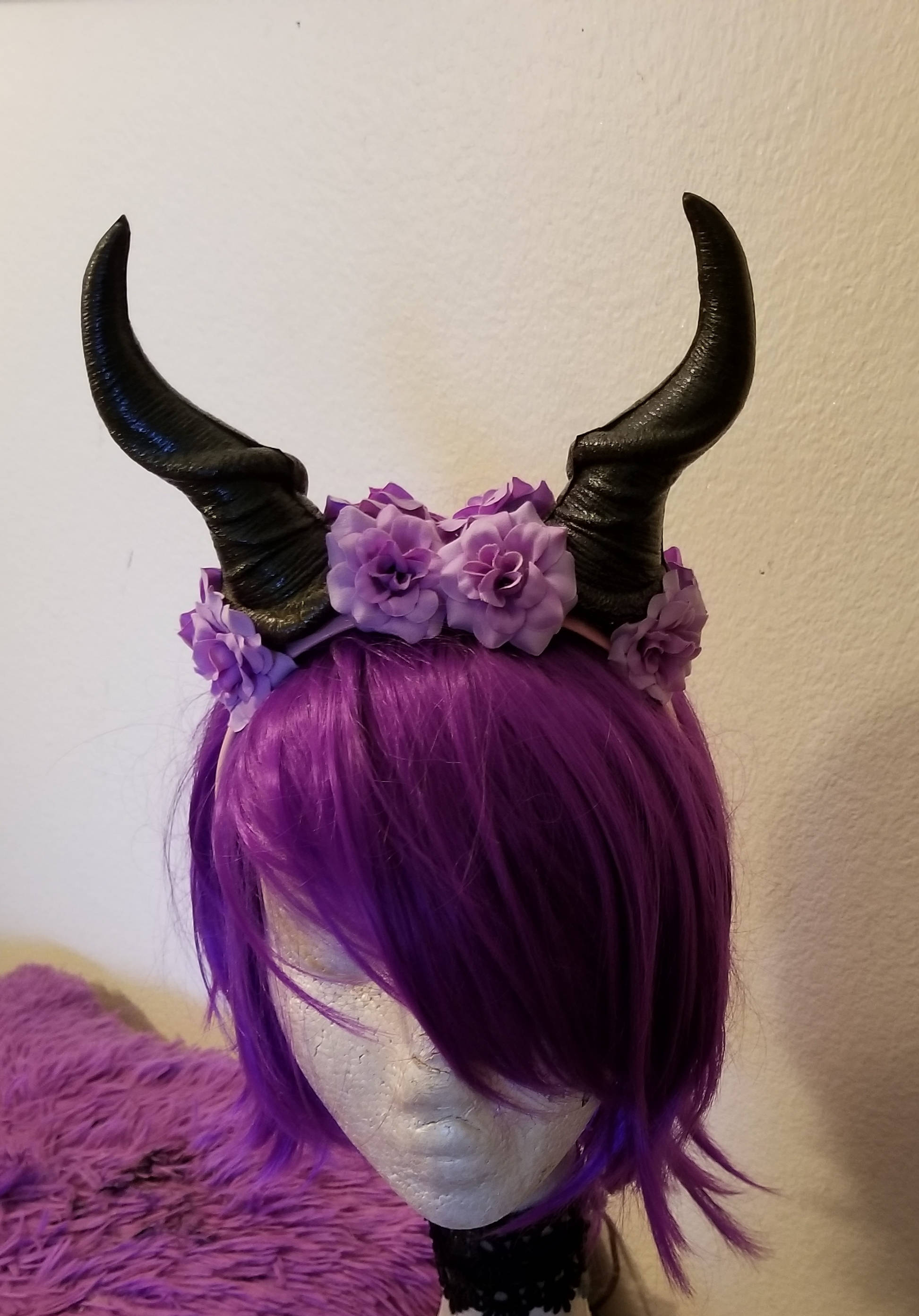 Horns, Horn Headdress, Krampus, Flower Horns, Floral Crown, Flower ...