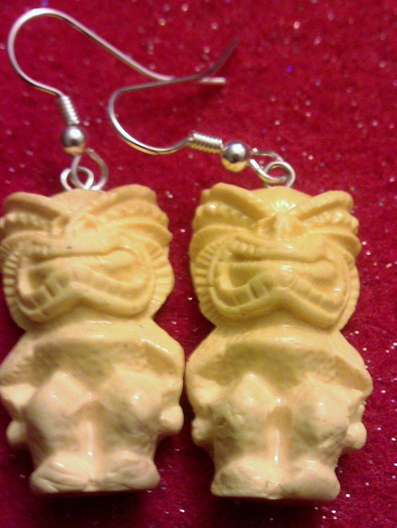 Yellow Tiki Yellow Tiki Tiki Earrings Tiki Oasis Tiki | Etsy