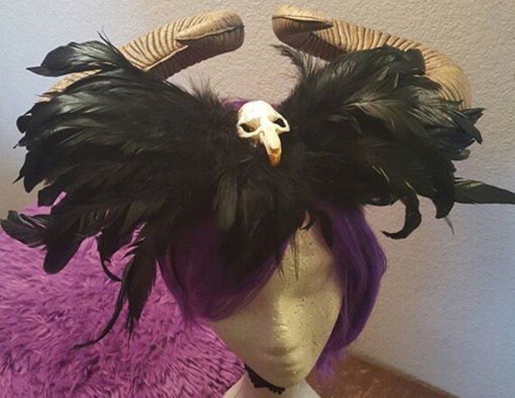Horns Horn Headdress Skull Skull Headdress Halloween | Etsy