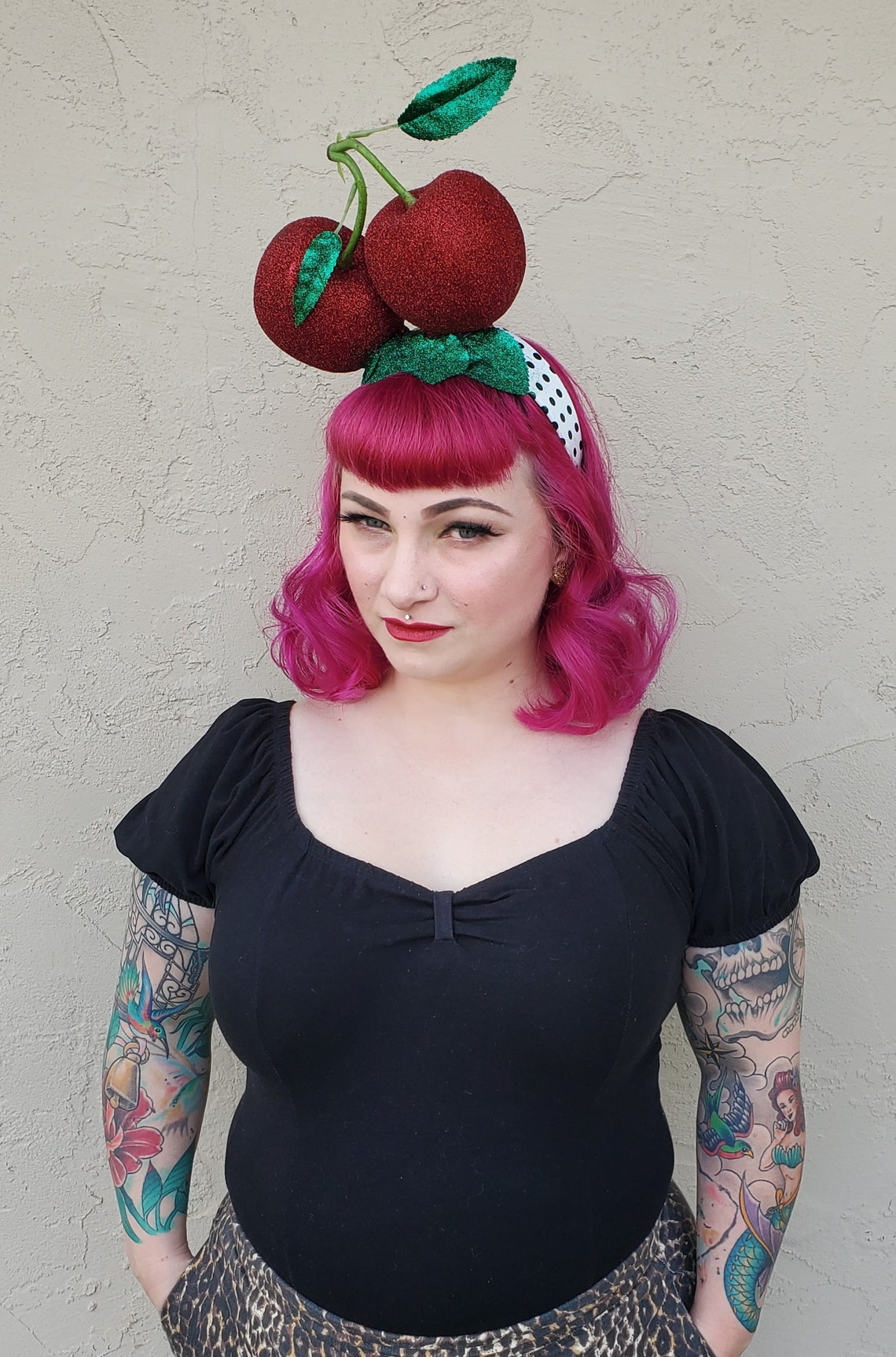 Giant Cherry Cherry Headband Glitter Cherries Large Cherry | Etsy