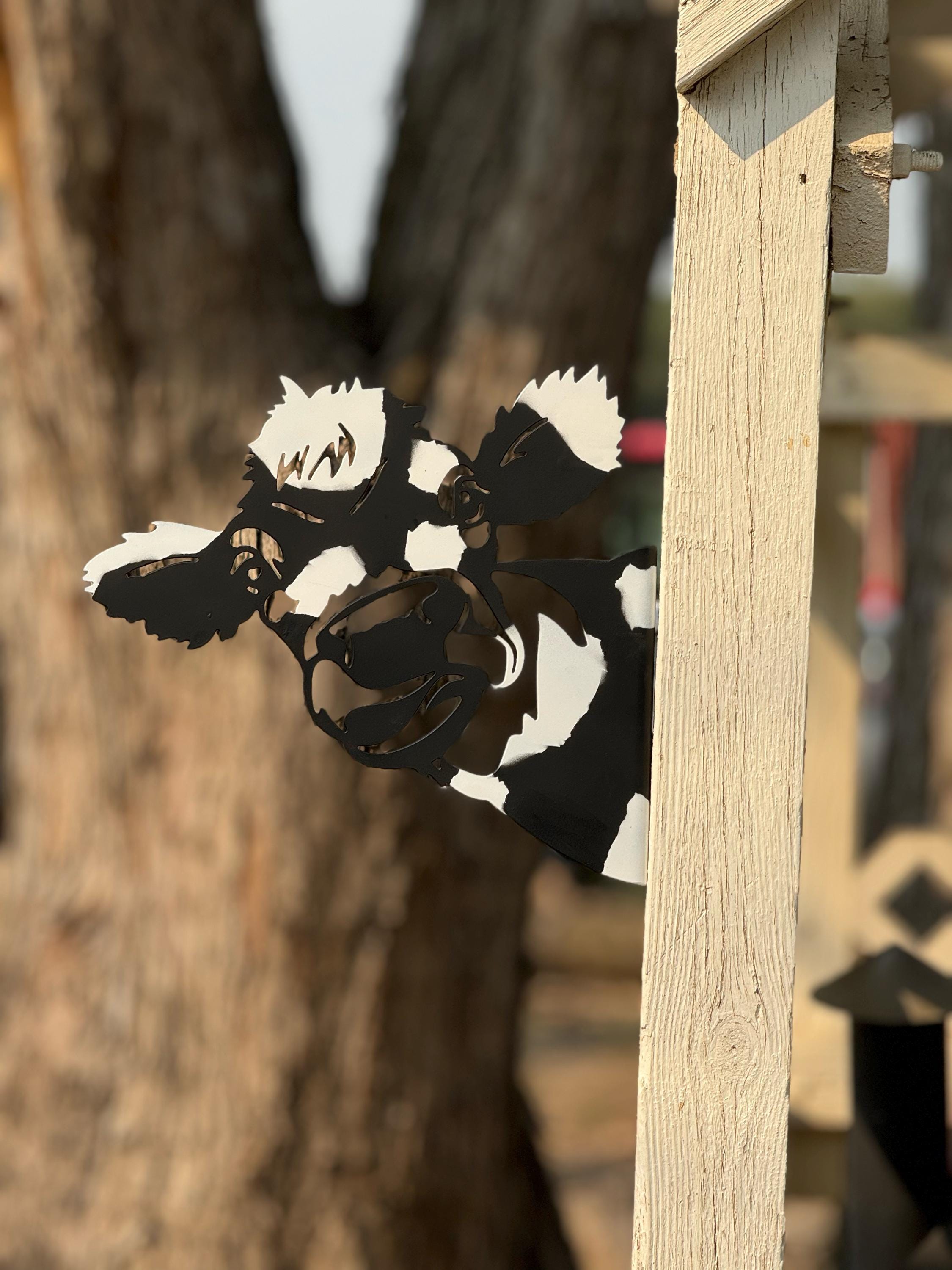 Peeking Cow Sign - Etsy