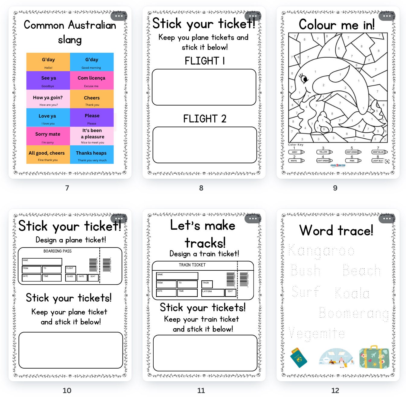 AUSTRALIA Kids Travel Journal Bundle & Activity Book - Caravan Diary ...