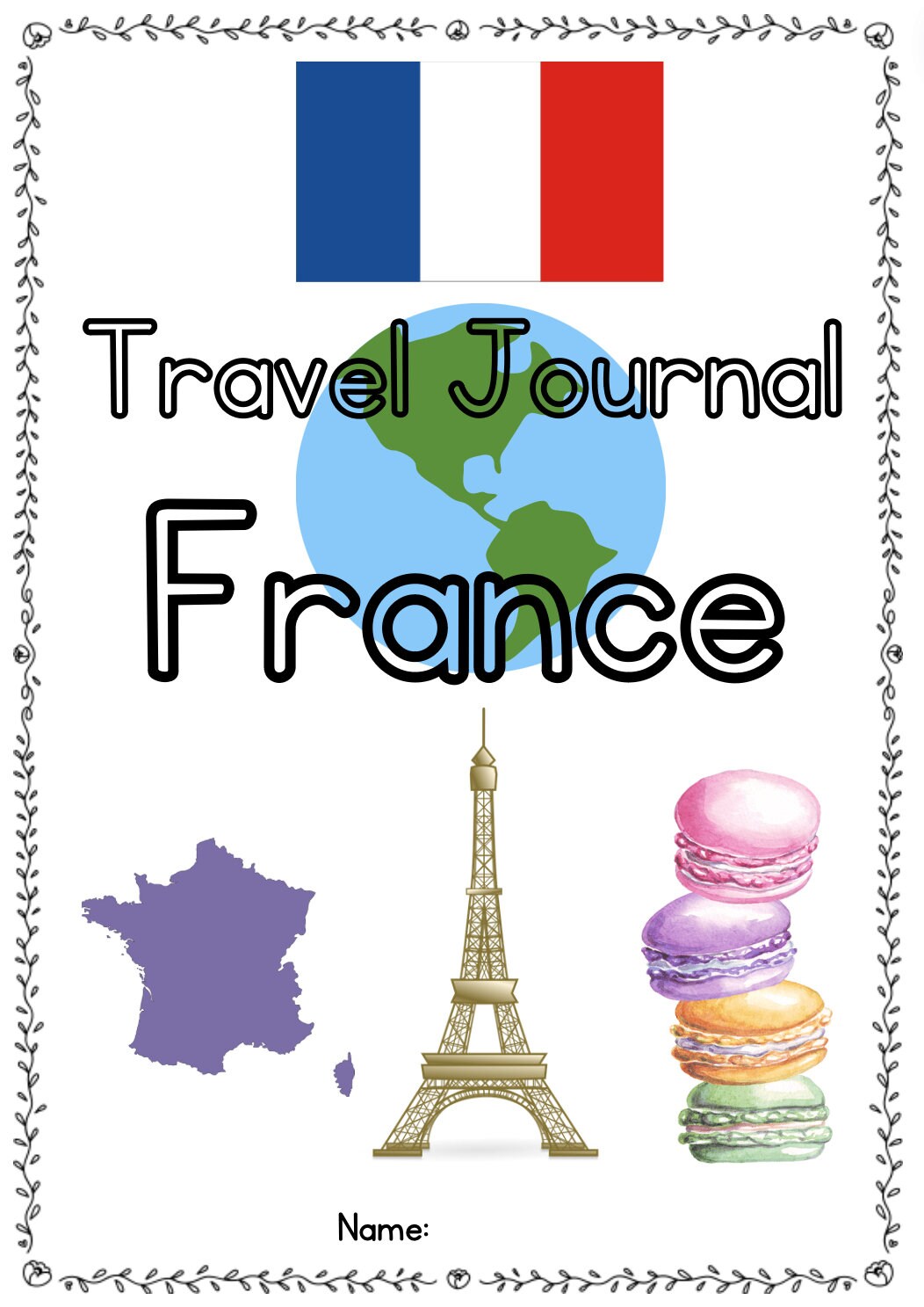 FRANCE Kids Travel Journal Bundle & Activity Book - Holiday Diary ...