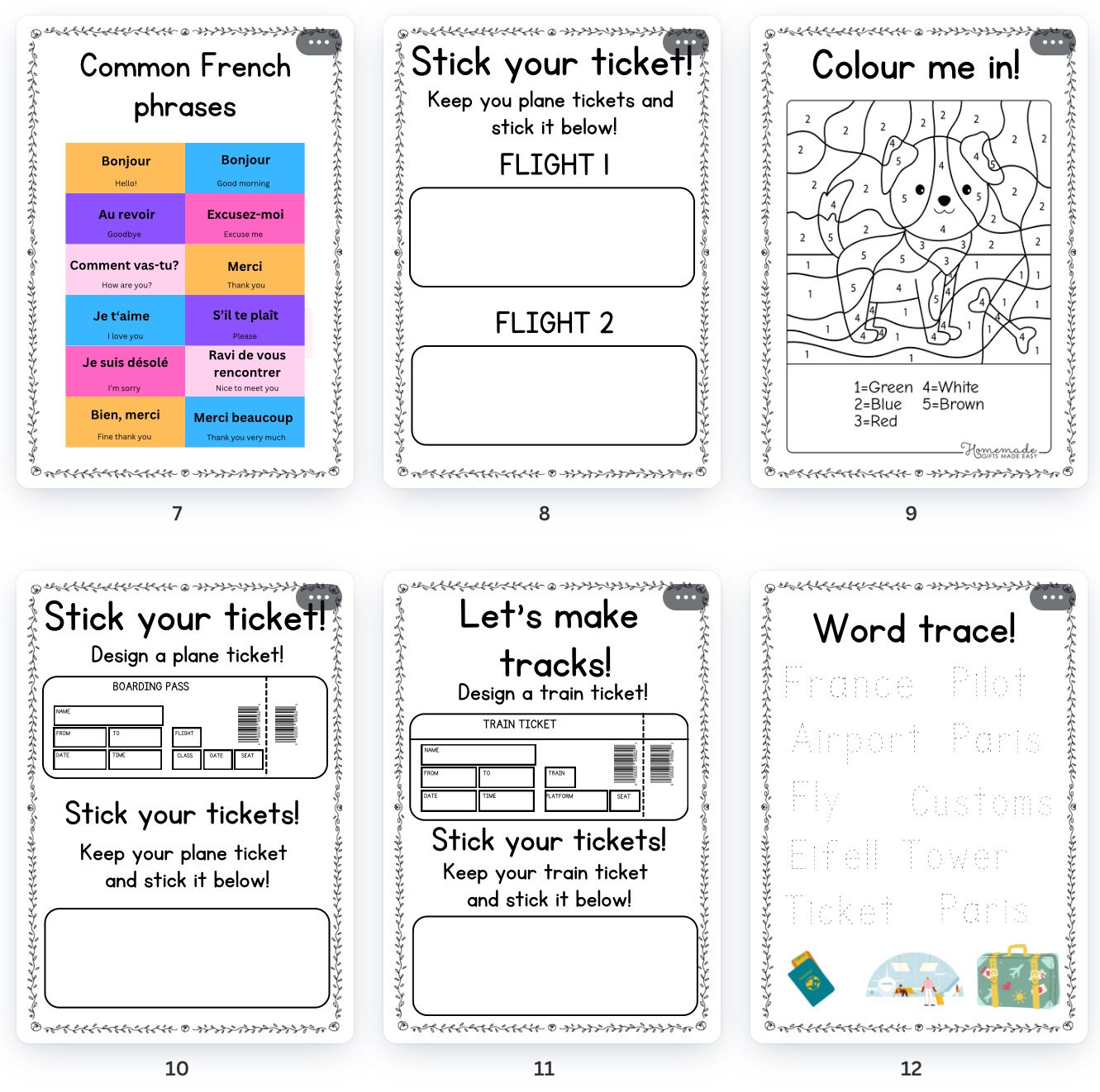 FRANCE Kids Travel Journal Bundle & Activity Book - Holiday Diary ...