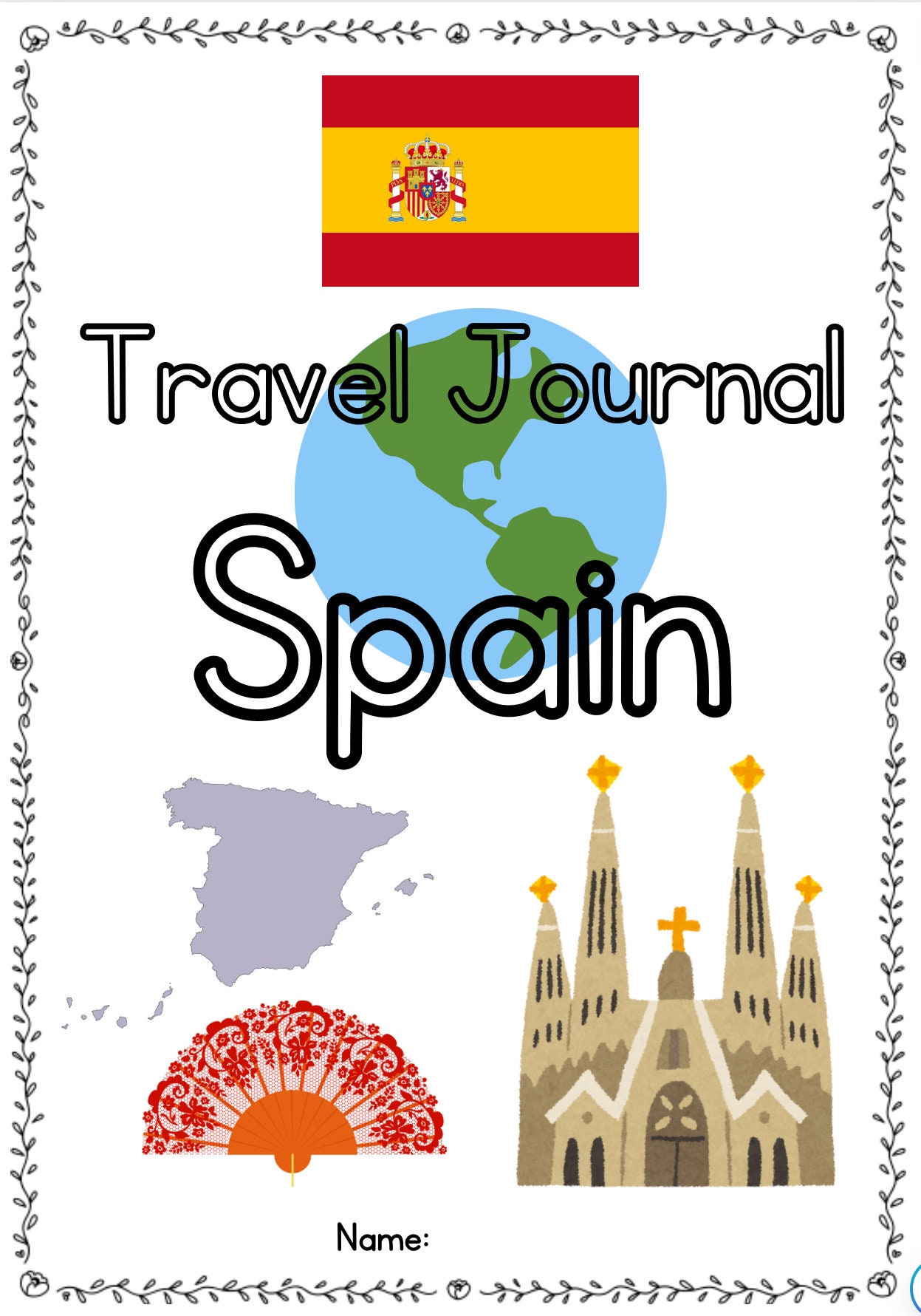 SPAIN Kids Travel Journal Bundle & Activity Book - Holiday Diary ...
