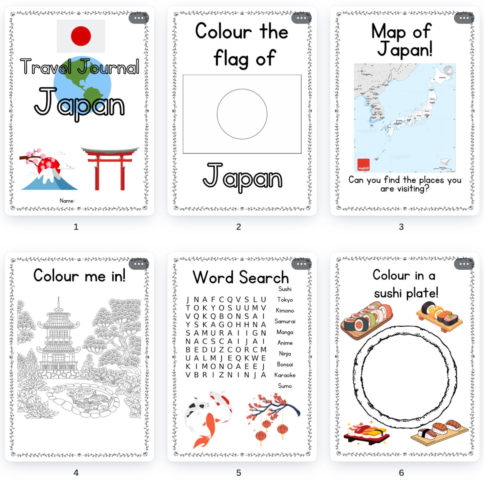 JAPAN Kids Travel Journal Bundle & Activity Book - Holiday Diary ...