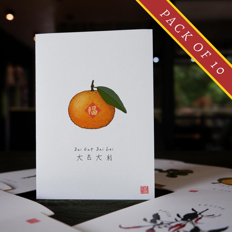 Pack of 10 Cards Dai Gat Dai Lei wishing You Luck and Prosperity ...
