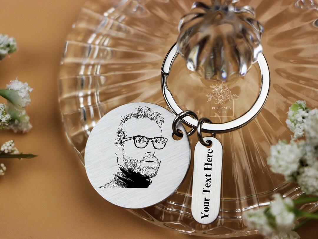 Personalized Coin Keychain, Photo Keychain, Engrave Keychain, Gift for ...