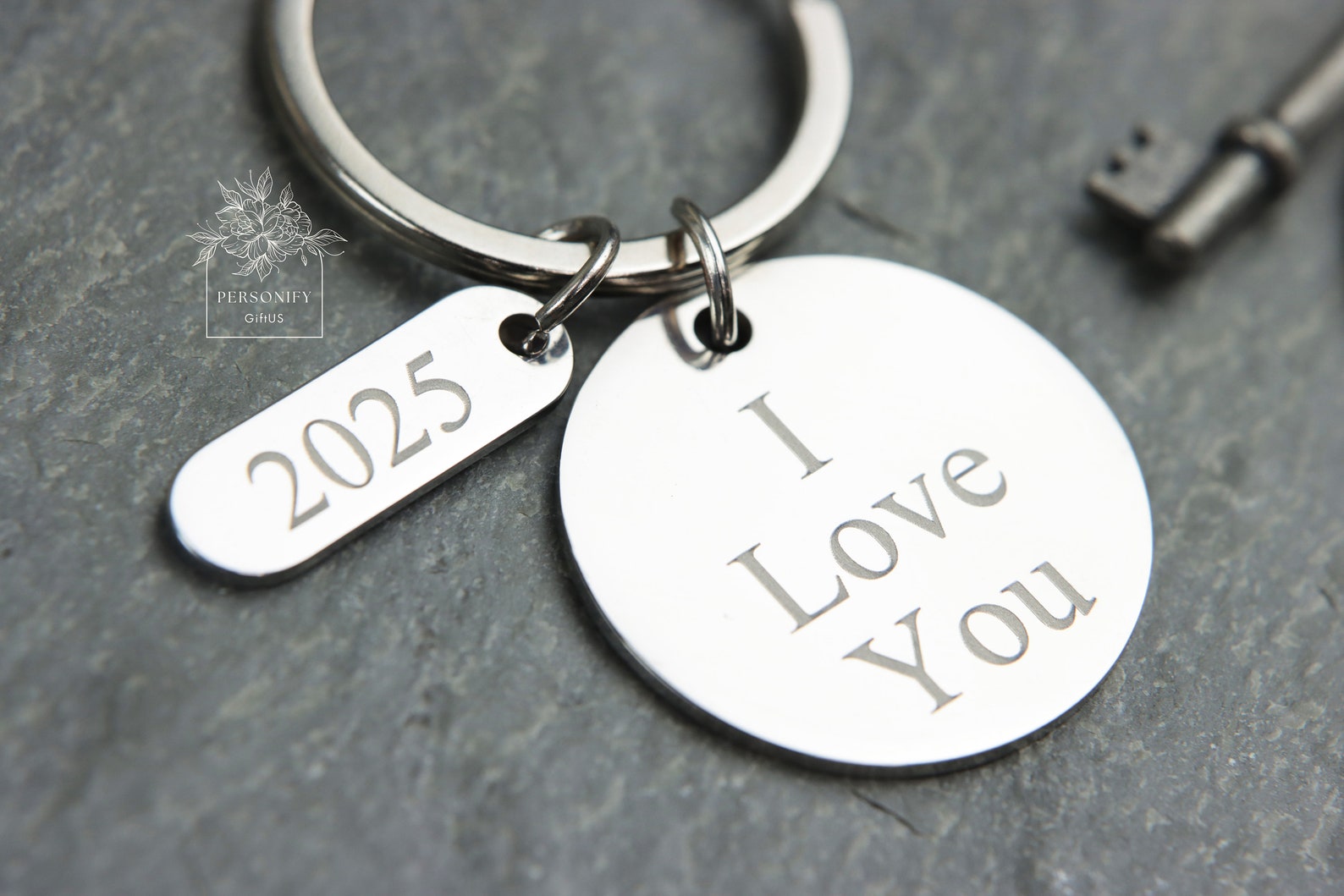 Customized Keychain Engraving Keychain Silver Keychain T For Him