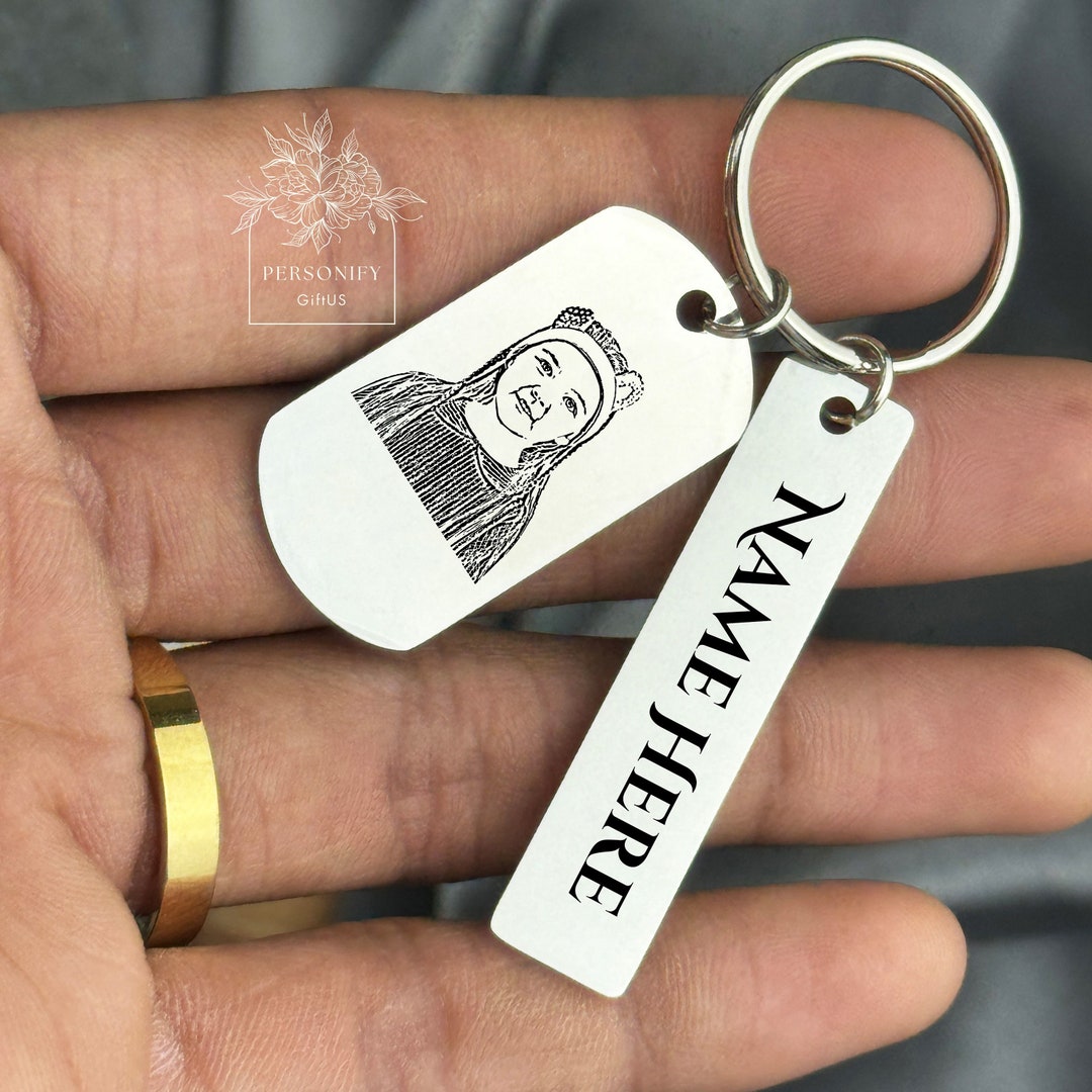 Personalized Photo Keychain, Engrave Keychain, Custom Keychain, Gifts ...