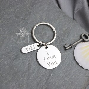 Customized Keychain, Engraving Keychain, Silver Keychain, Gift for Him ...