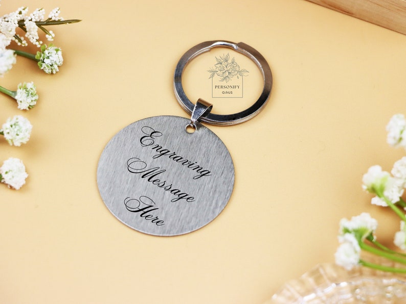 Photo Engrave Keychain, Customized Keychain, Silver Keychain, Gift for ...