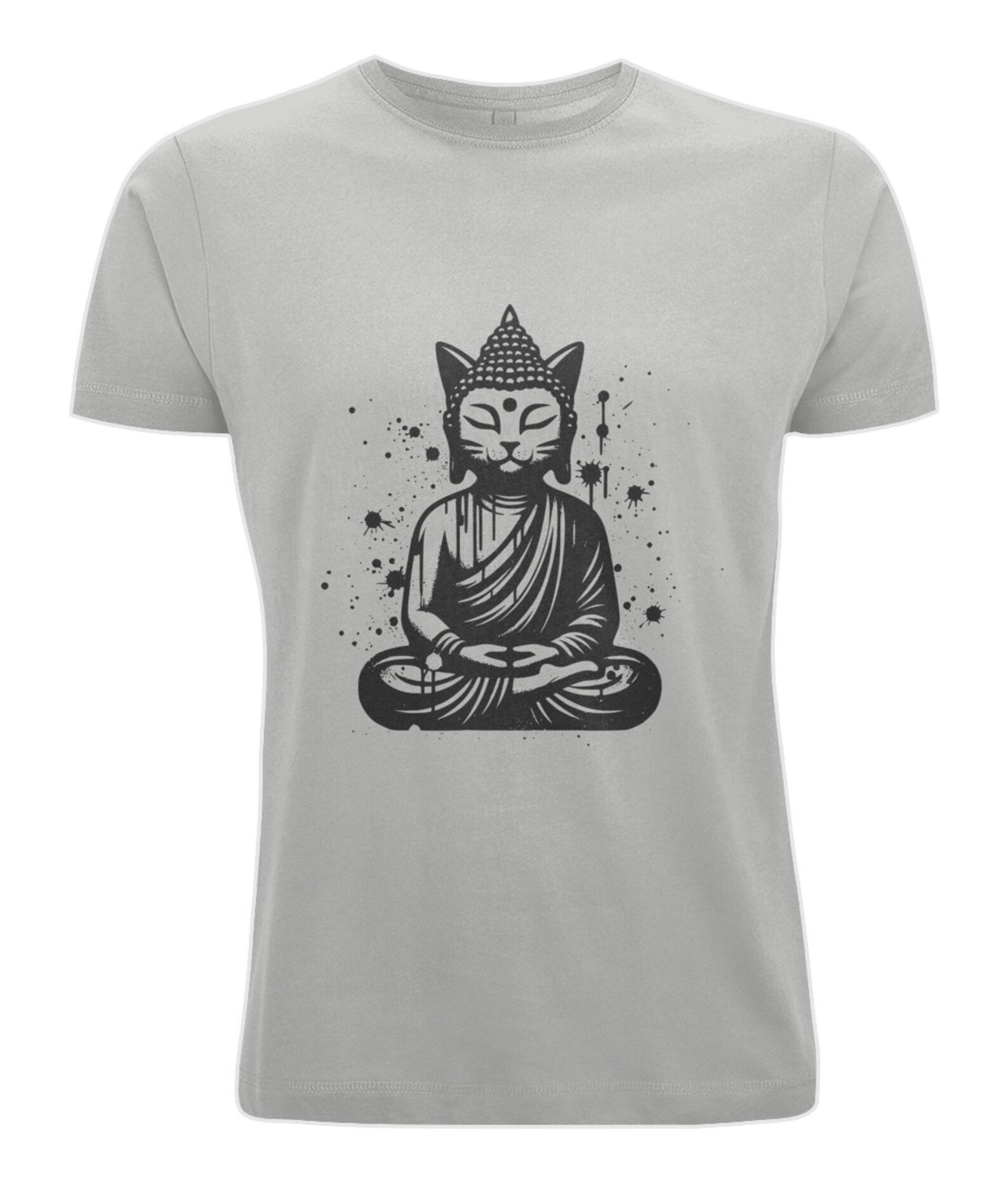 Buddha Cat Tshirt for Meditating Kitty Cat Lover Zen Shirt Gift for Him ...