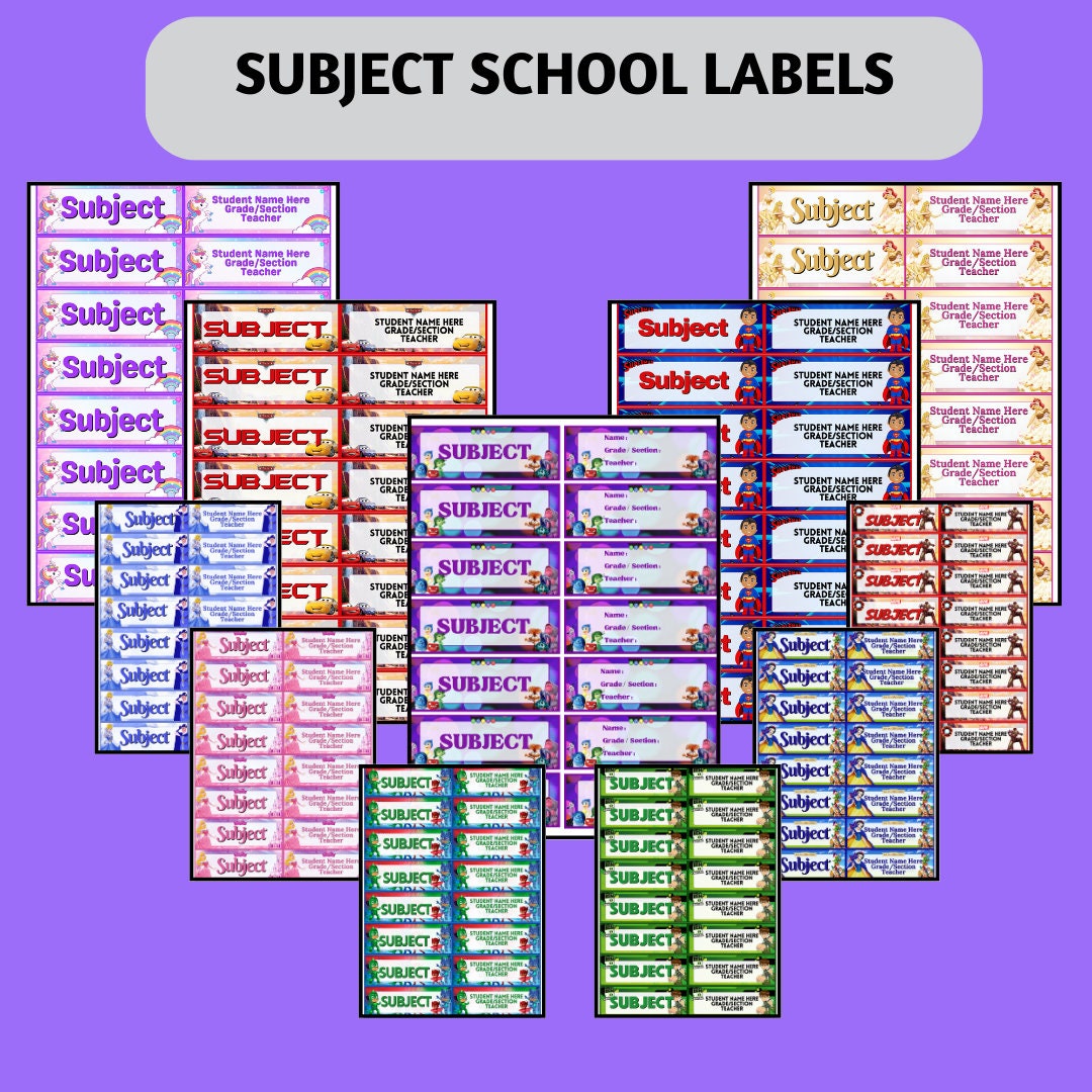 38 NEW!! Subject School Labels - Etsy