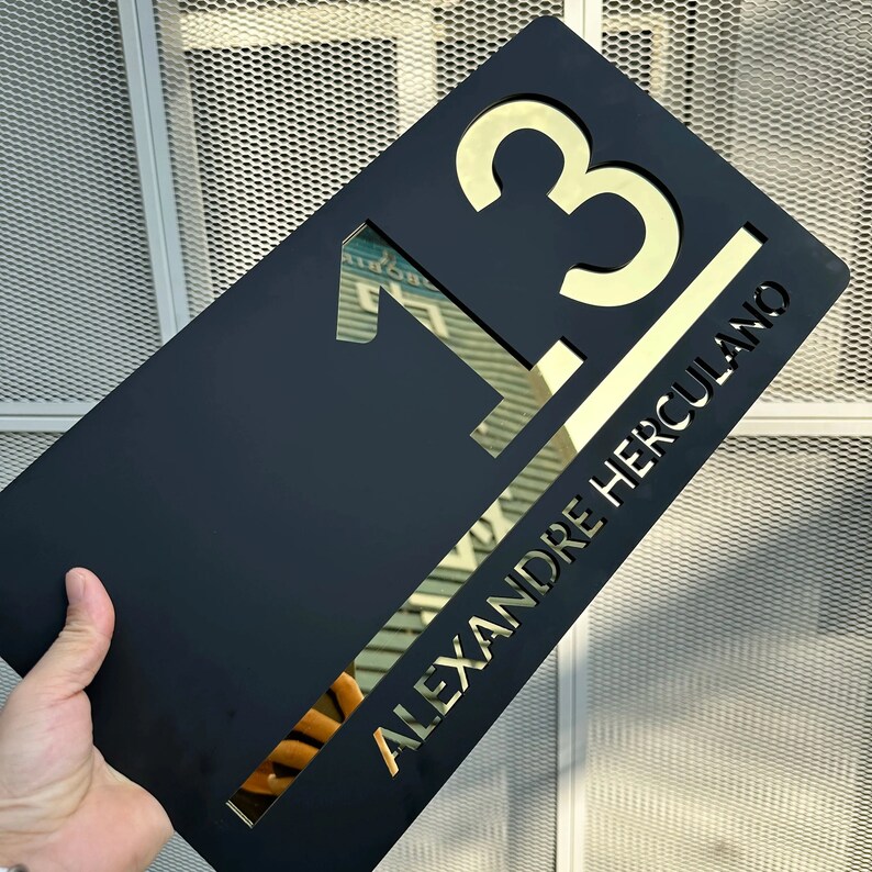 Personalized House Address Sign Custom Mailbox Number Modern Entryway ...