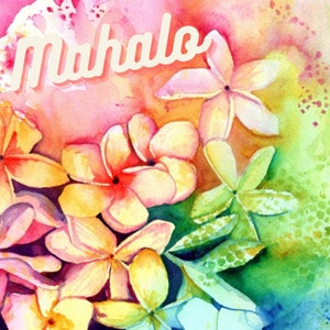 Plumeria Mahalo Card Download, Mahalo Printable Cards, Thank You ...