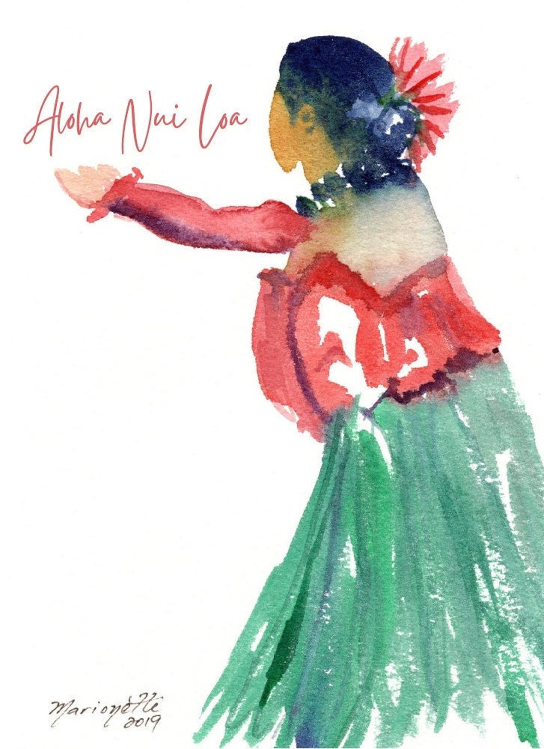 Hawaii Love Valentines Card, Hula Dancer, Hula Girl, Hawaiian With Much ...