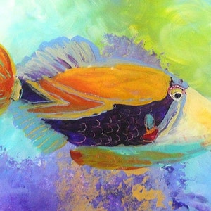 Kauai Tropical Fish Art - 5x7 Giclee Art Print - Whimsical Art ...