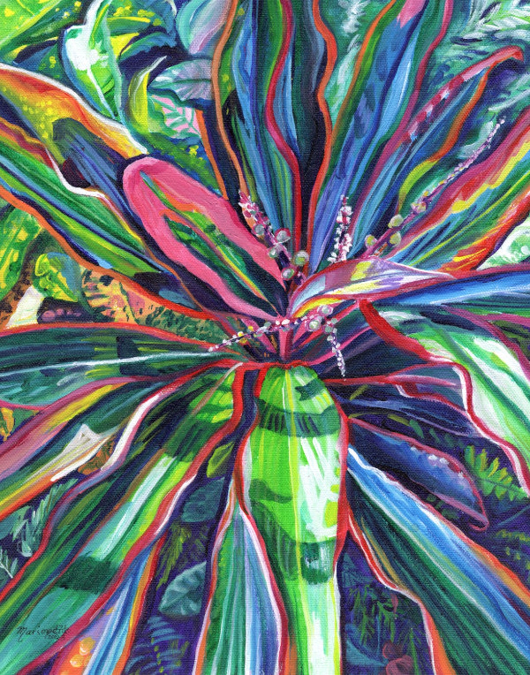 Hawaiian Ti Leaves, Hawaii Art Print, Tropical Garden, Hawaii Wall Art ...