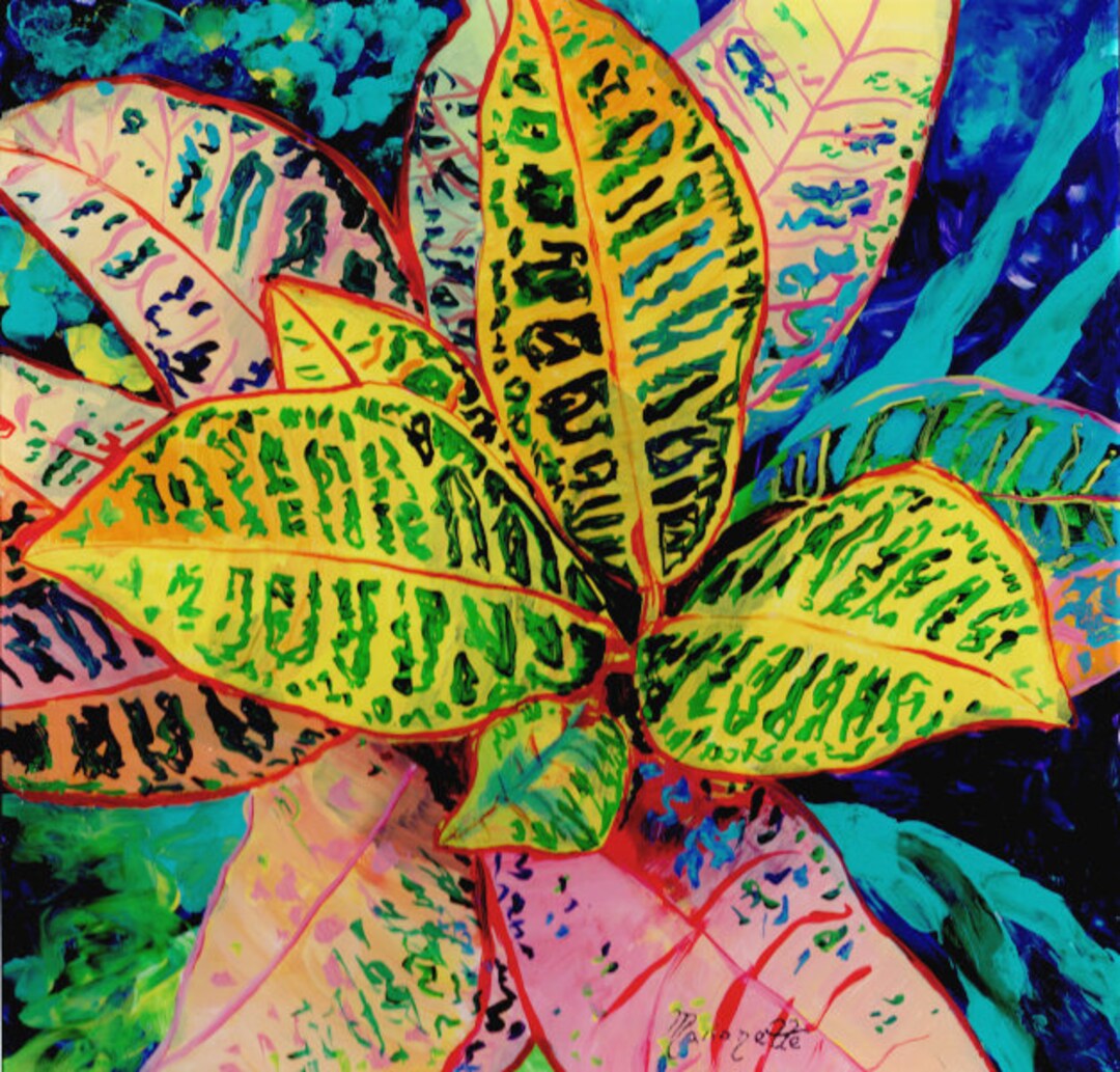 Croton Plant Wall Art, Tropical Leaves Print - Etsy