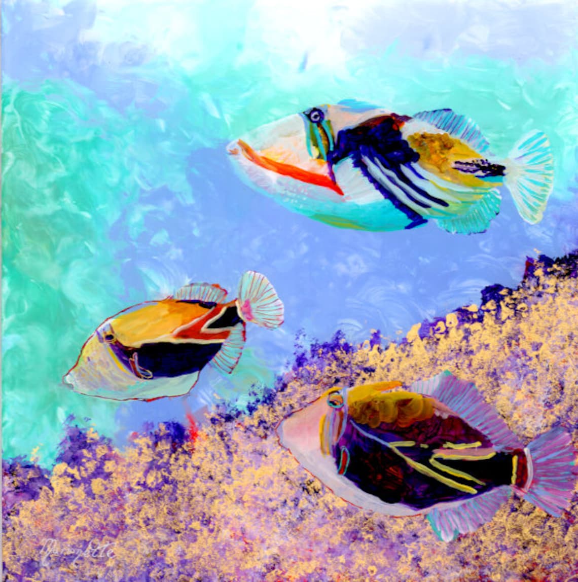 Humuhumunukunukuapua'a Trigger Fish Art Print From Kauai Hawaii ...