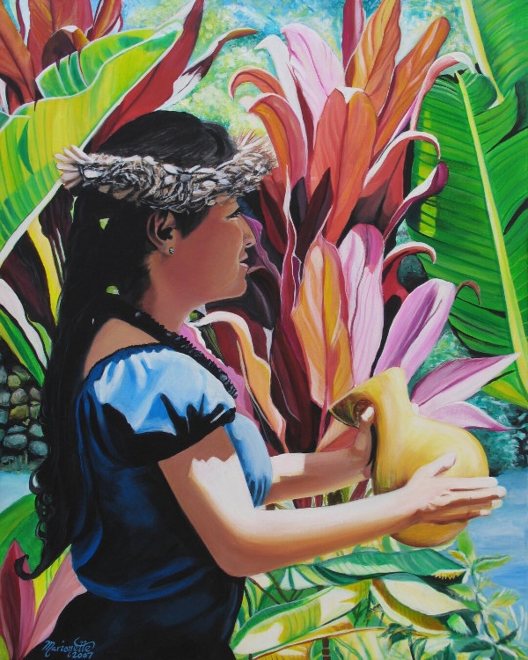 Hula Art, Hula Paintings, Hula Girl, Hula Art Print, Hawaiian Paintings ...