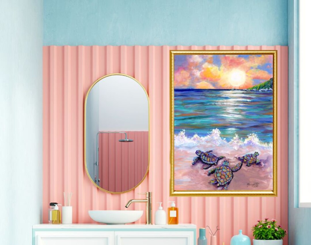 Baby Sea Turtles, Large Art Print, 16x20 18x24 24x30, Hawaiian Art ...