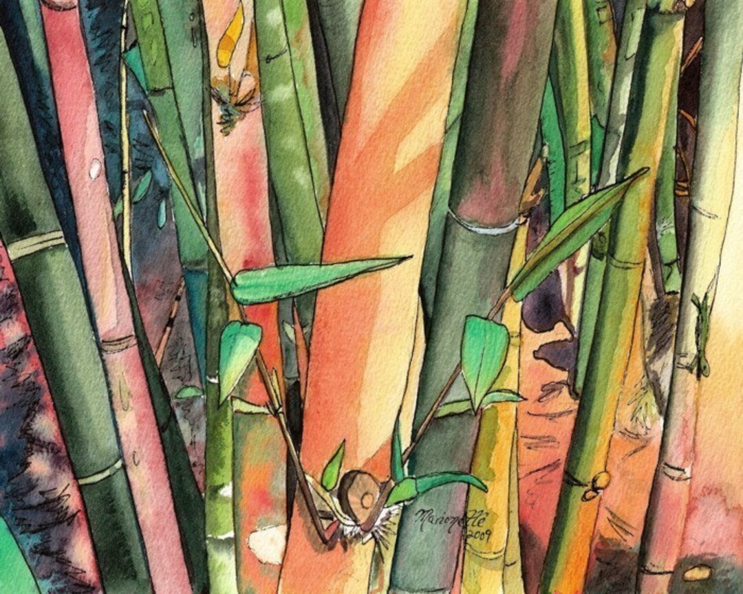 Bamboo Art, Bamboo Prints, Wall Art, Tropical Prints, Home Decor ...