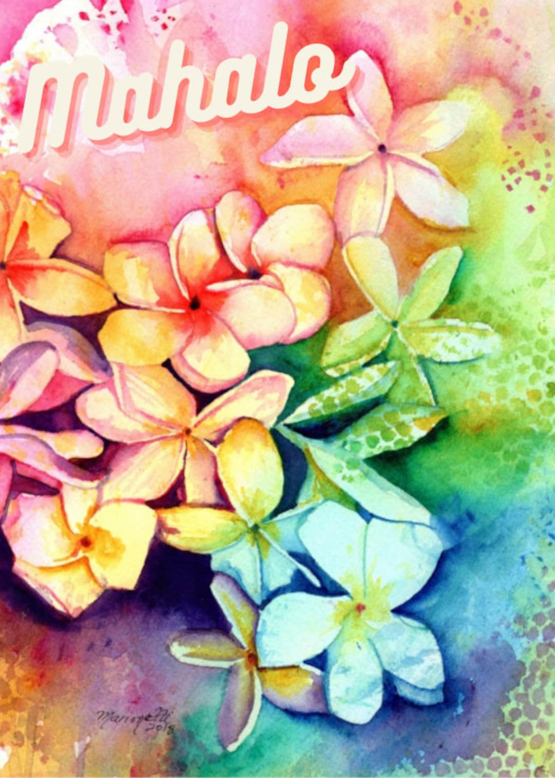Plumeria Mahalo Card Download, Mahalo Printable Cards, Thank You ...