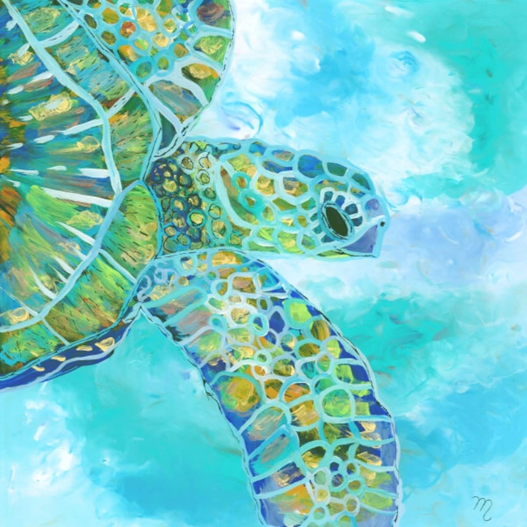 Turtle Art Prints, Hawaiian Art, Hawaiian Honu, Nursery Kids Room Decor ...