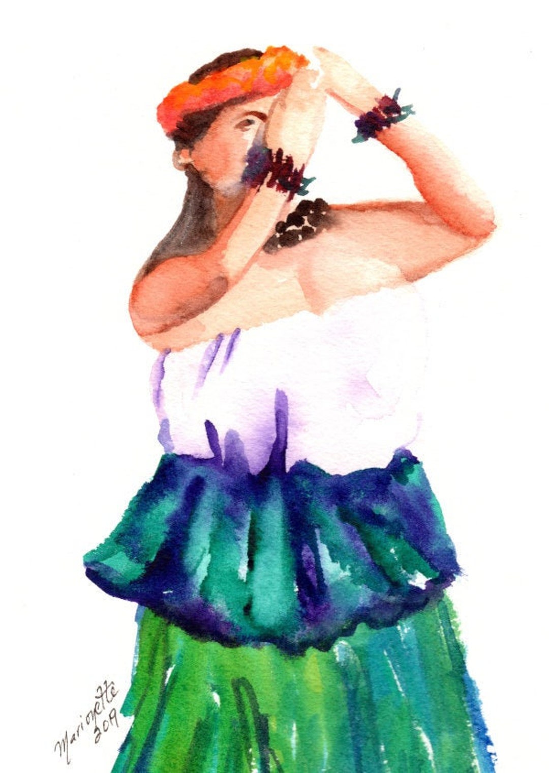 Hula Girl, Hula Art Print, Hula Decor,hula Wall Art, Hawaiian Painting ...