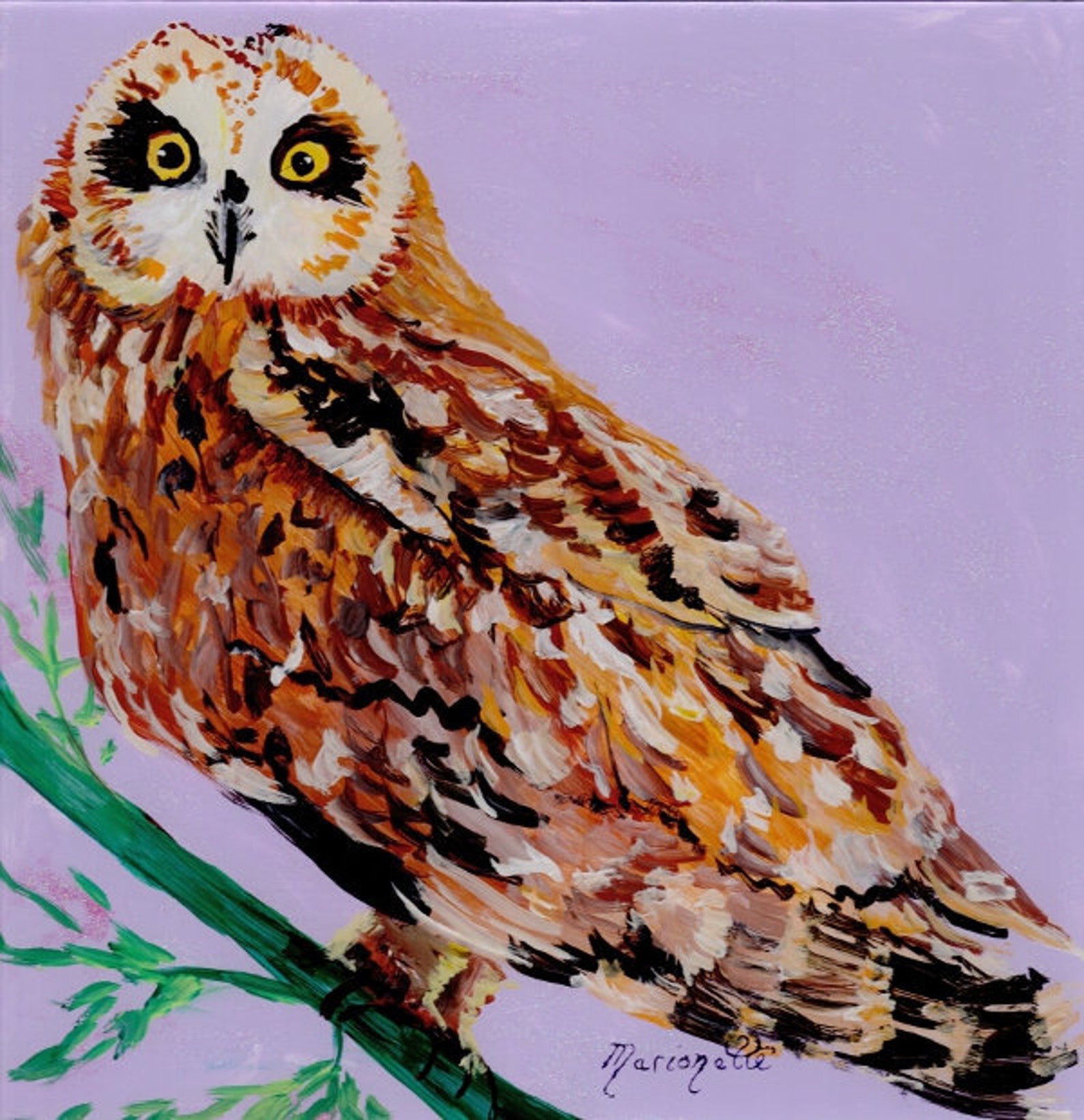 Owl Painting Owl Print Hawaiian Pueo Pueo Painting Square - Etsy