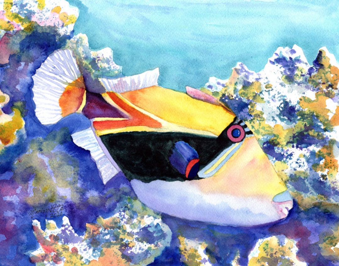 Humuhumunukunukuapuaa Art Print, Hawaii Tropical Fish, Fish Decor ...