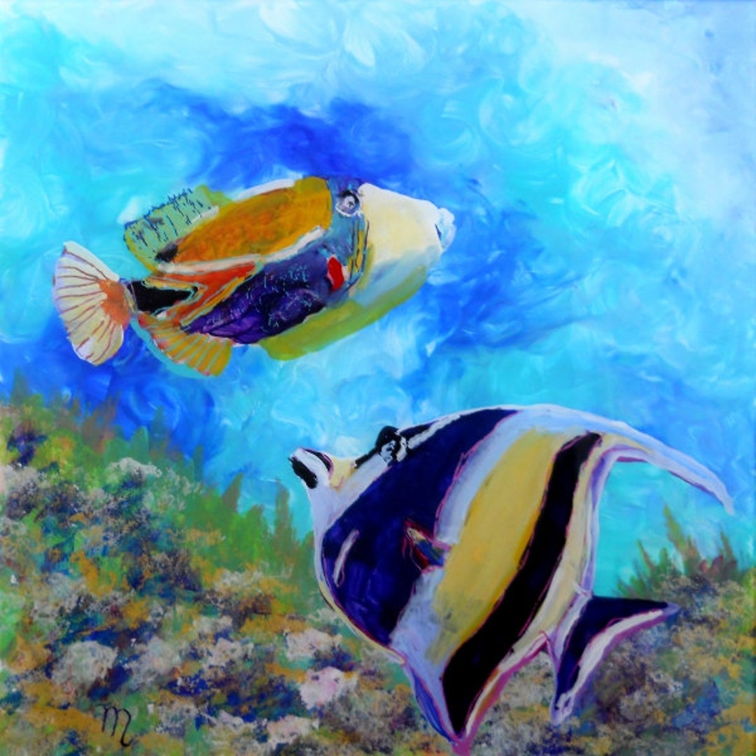 Tropical Fish Art, Moorish Idol Art, Hawaiian Art, Ocean Fish Art ...