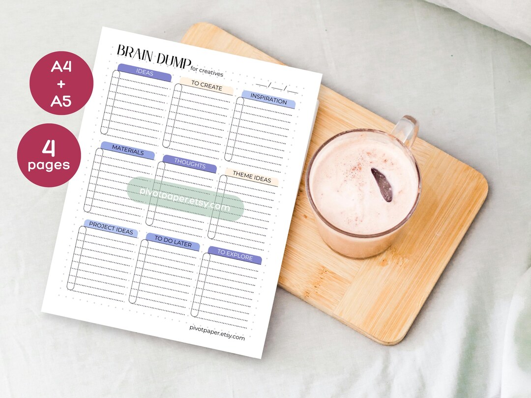 ADHD Creative Project Planner: Brain Dump Printable (A4/A5 PDF Download ...