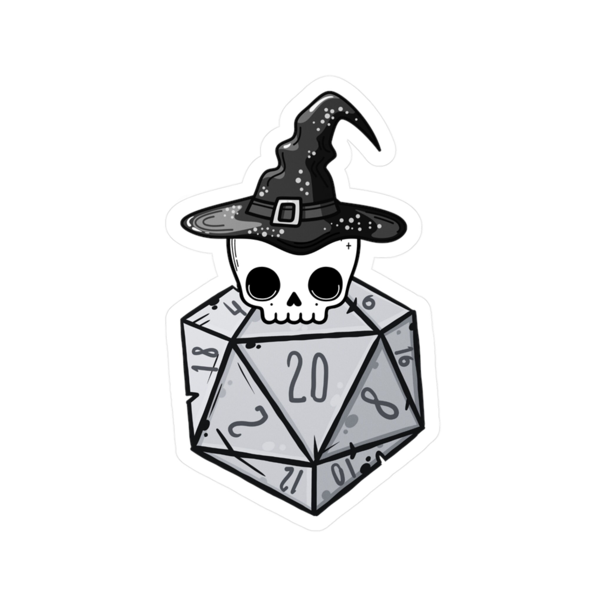 D20 Bone Wizard Kiss-cut Vinyl Decals - Etsy