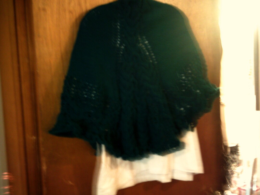 Triangle Cape With Cables. Hand Crafted Ready to Ship free - Etsy