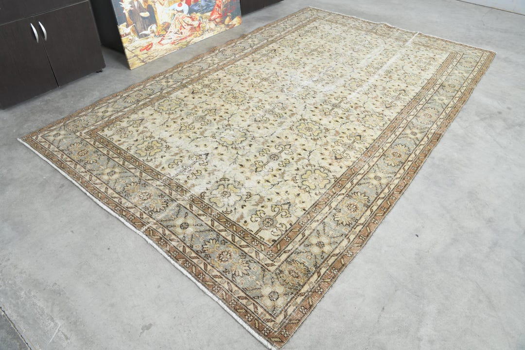 6x10 Turkish Rug,oversize Vintage Rug,oushak Rug 6x10,vintage Area Rug ...