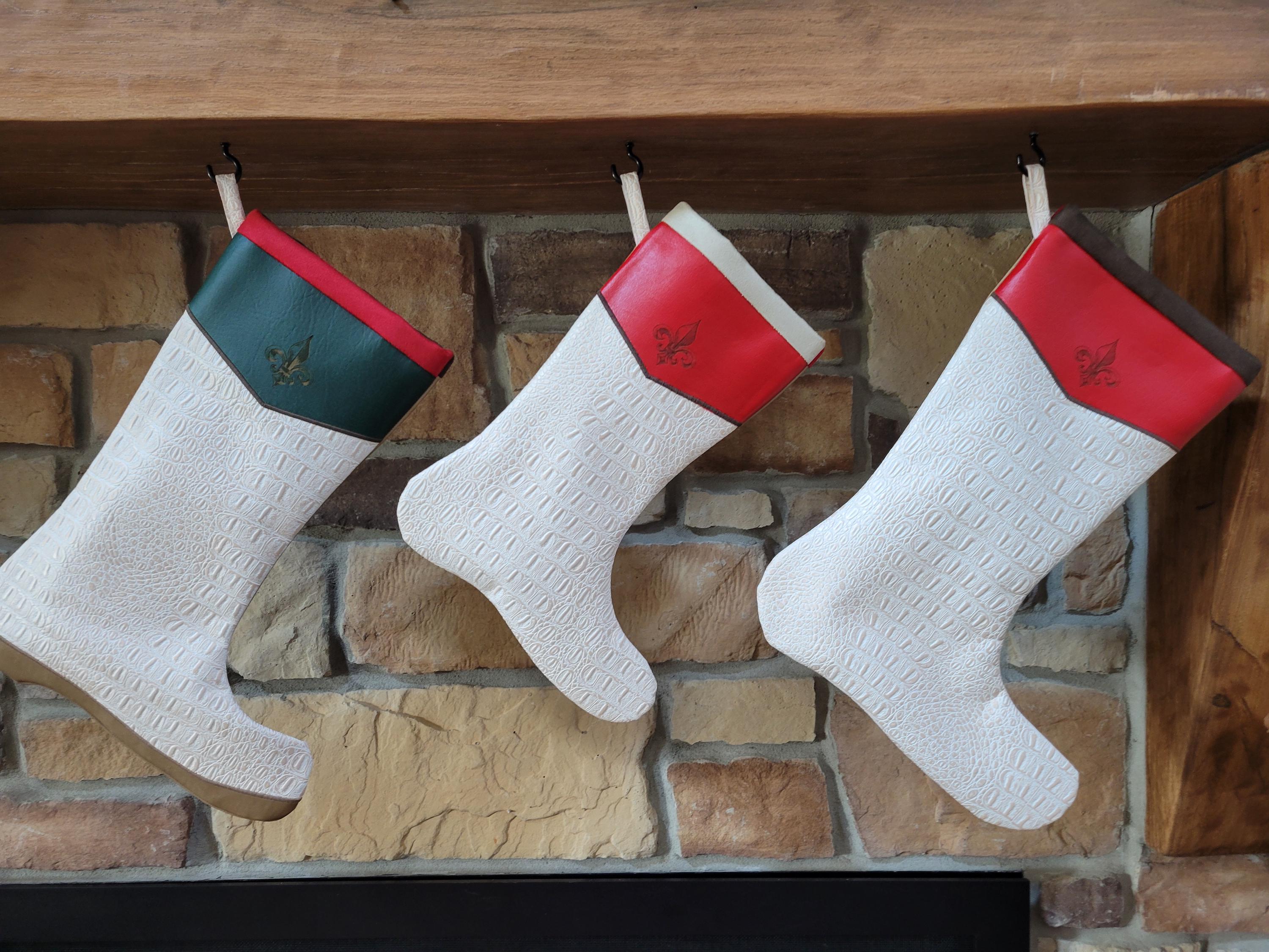 White Alligator Louisiana Shrimp Boot Christmas Stockings - Etsy