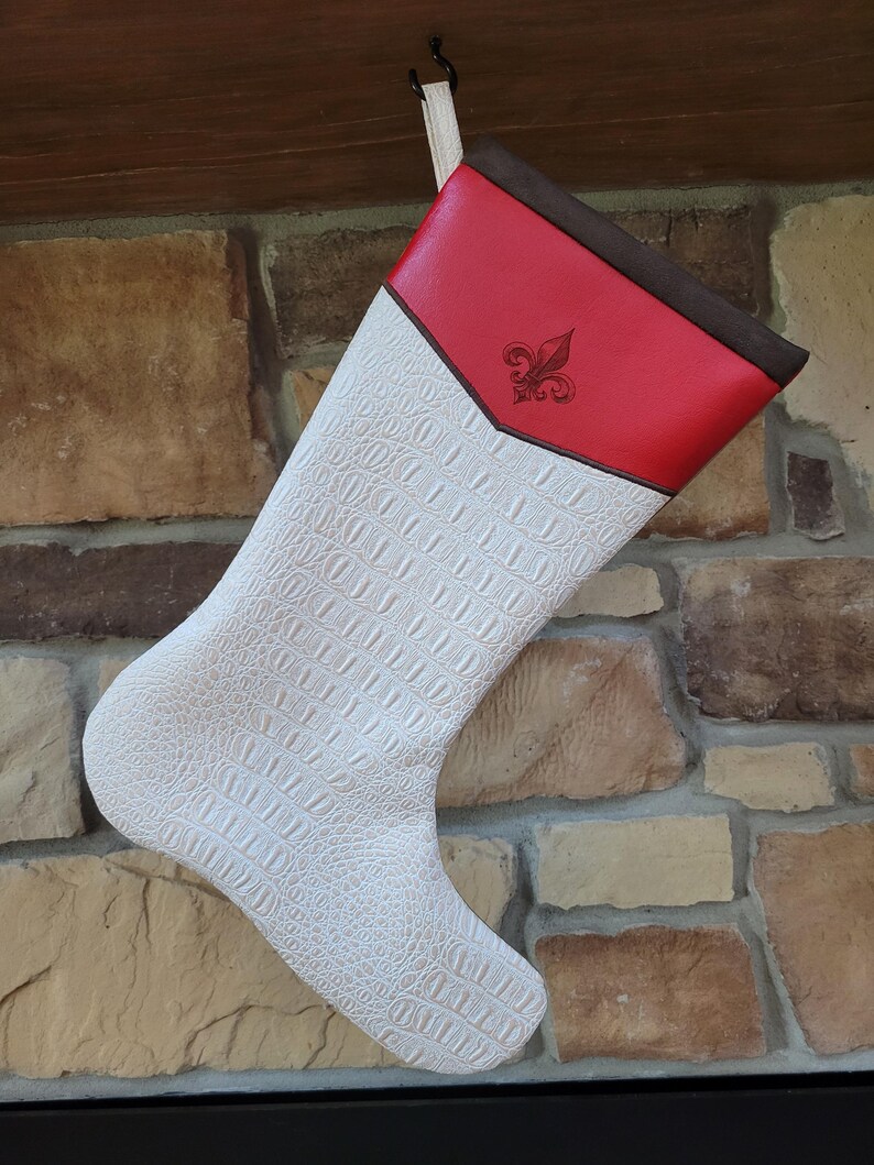 White Alligator Louisiana Shrimp Boot Christmas Stockings - Etsy