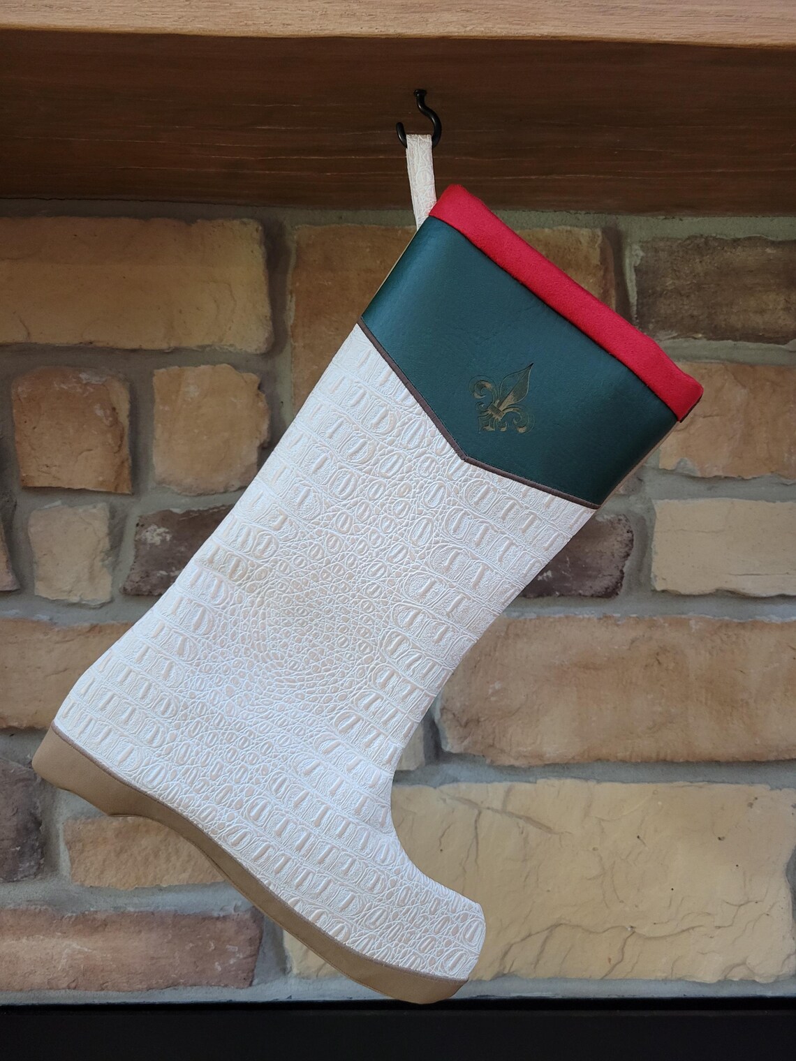 White Alligator Louisiana Shrimp Boot Christmas Stockings - Etsy